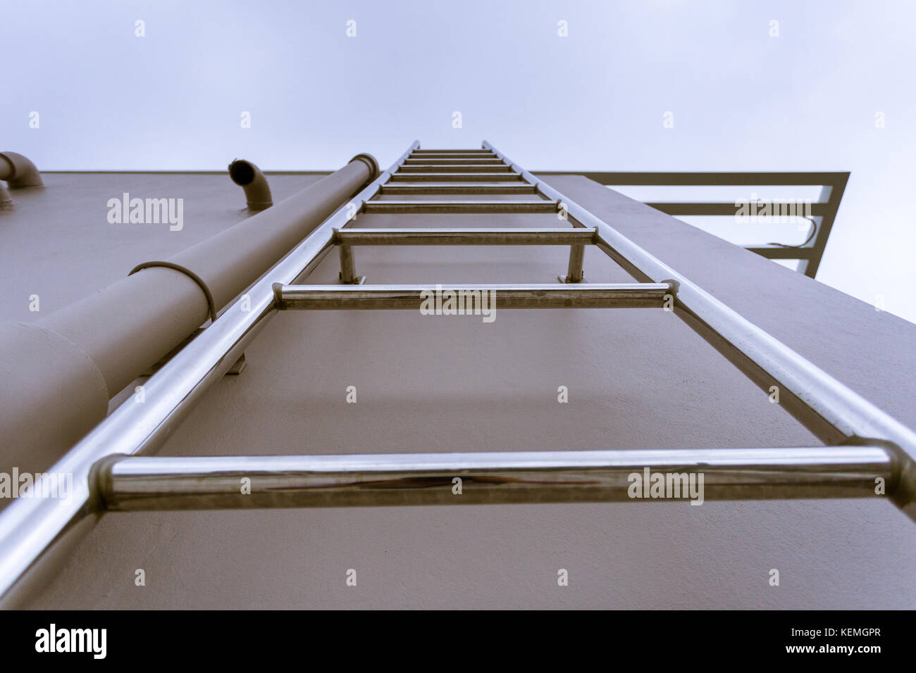 stainless stair on rooftop of building Stock Photo - Alamy