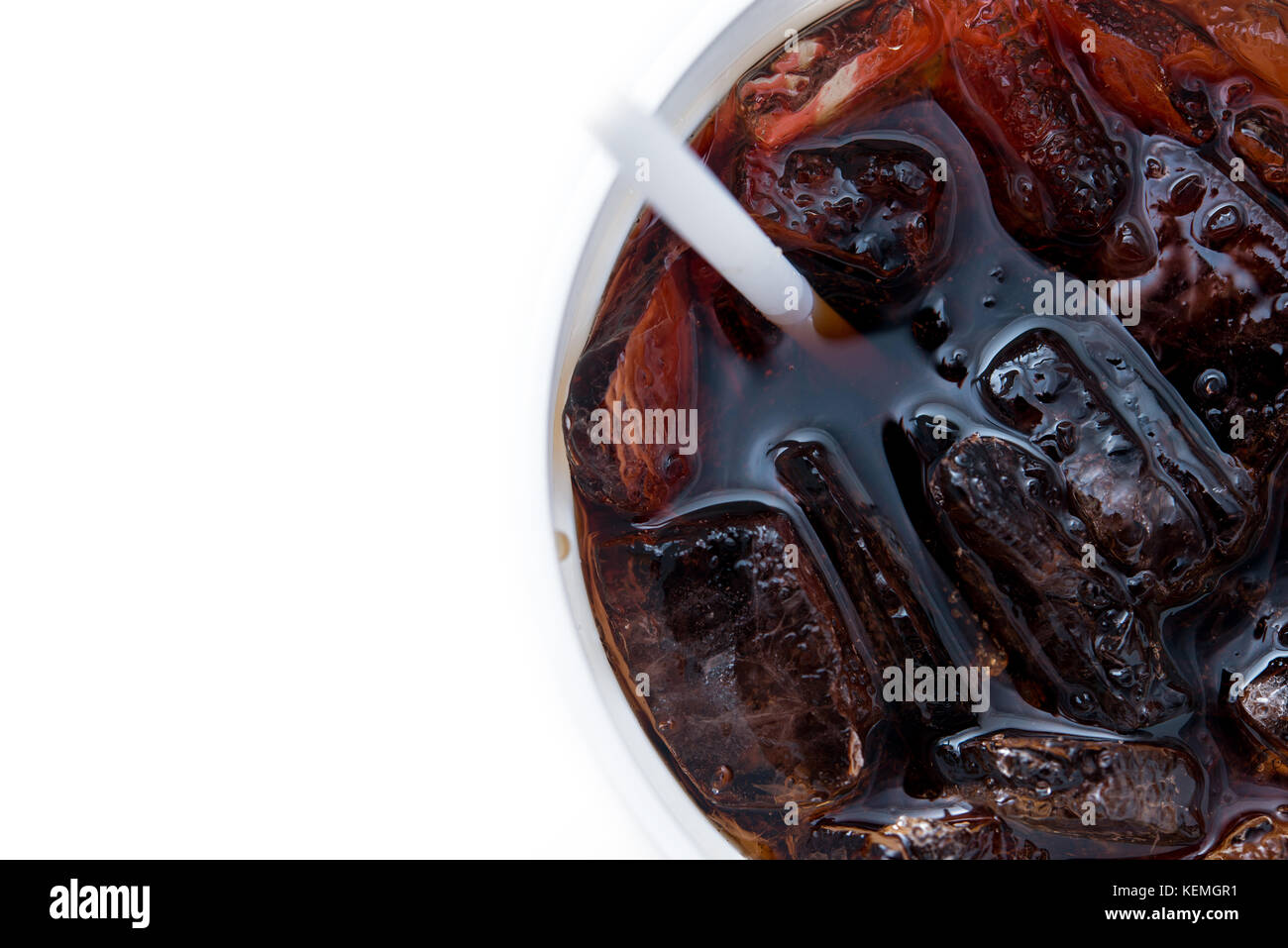 top view of soft drink in plastic cup Stock Photo - Alamy