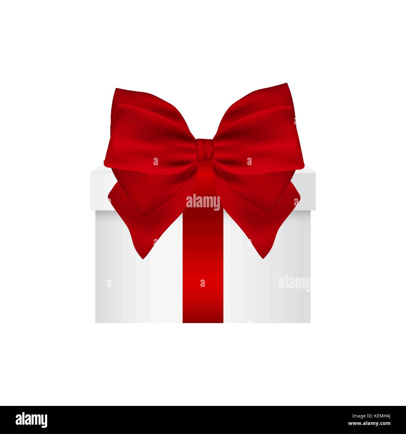 Gift in a box with red bow on white background Stock Vector Image & Art ...