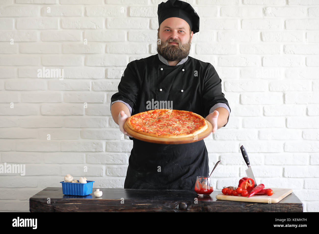 Bearded chef cooking meals hi-res stock photography and images - Alamy