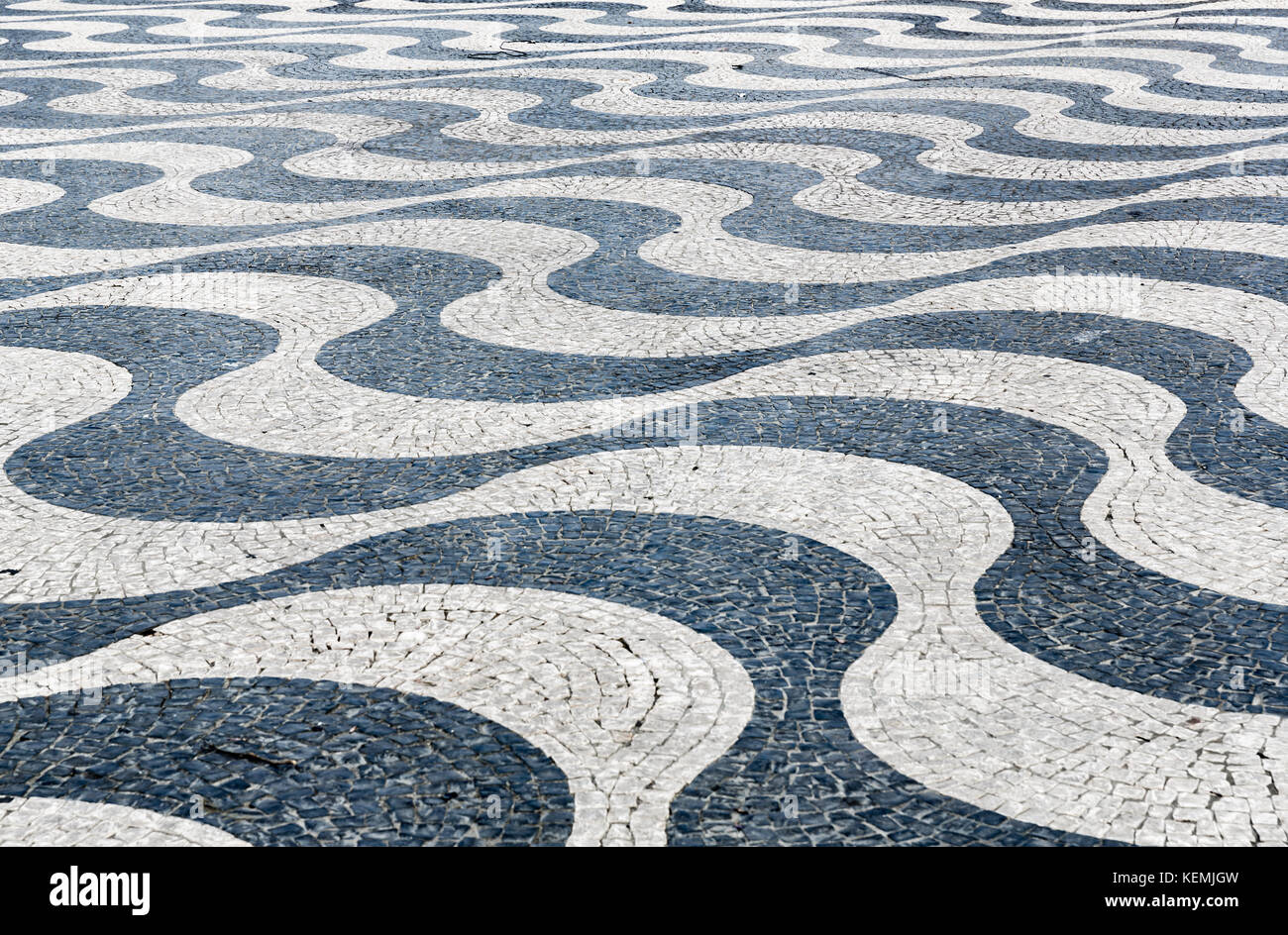 Tile brick floor in Lisbon Town Square, Portugal using as background ...