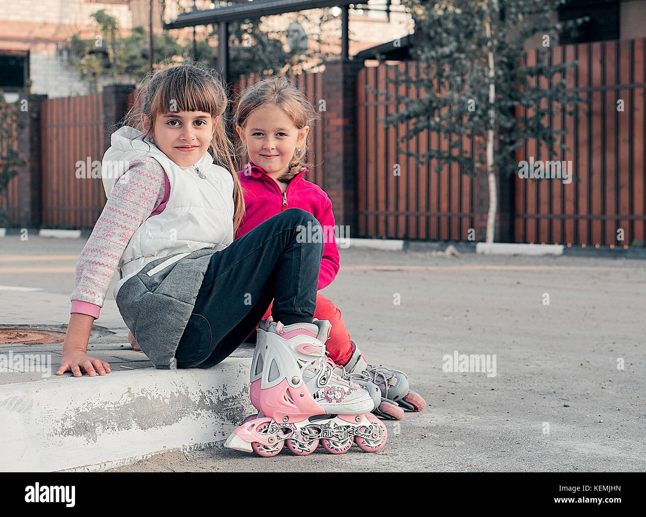 girl riding on roller skates Stock Photo - Alamy