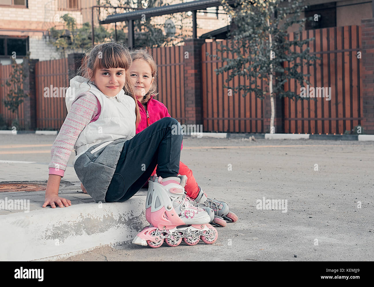 girl riding on roller skates Stock Photo - Alamy
