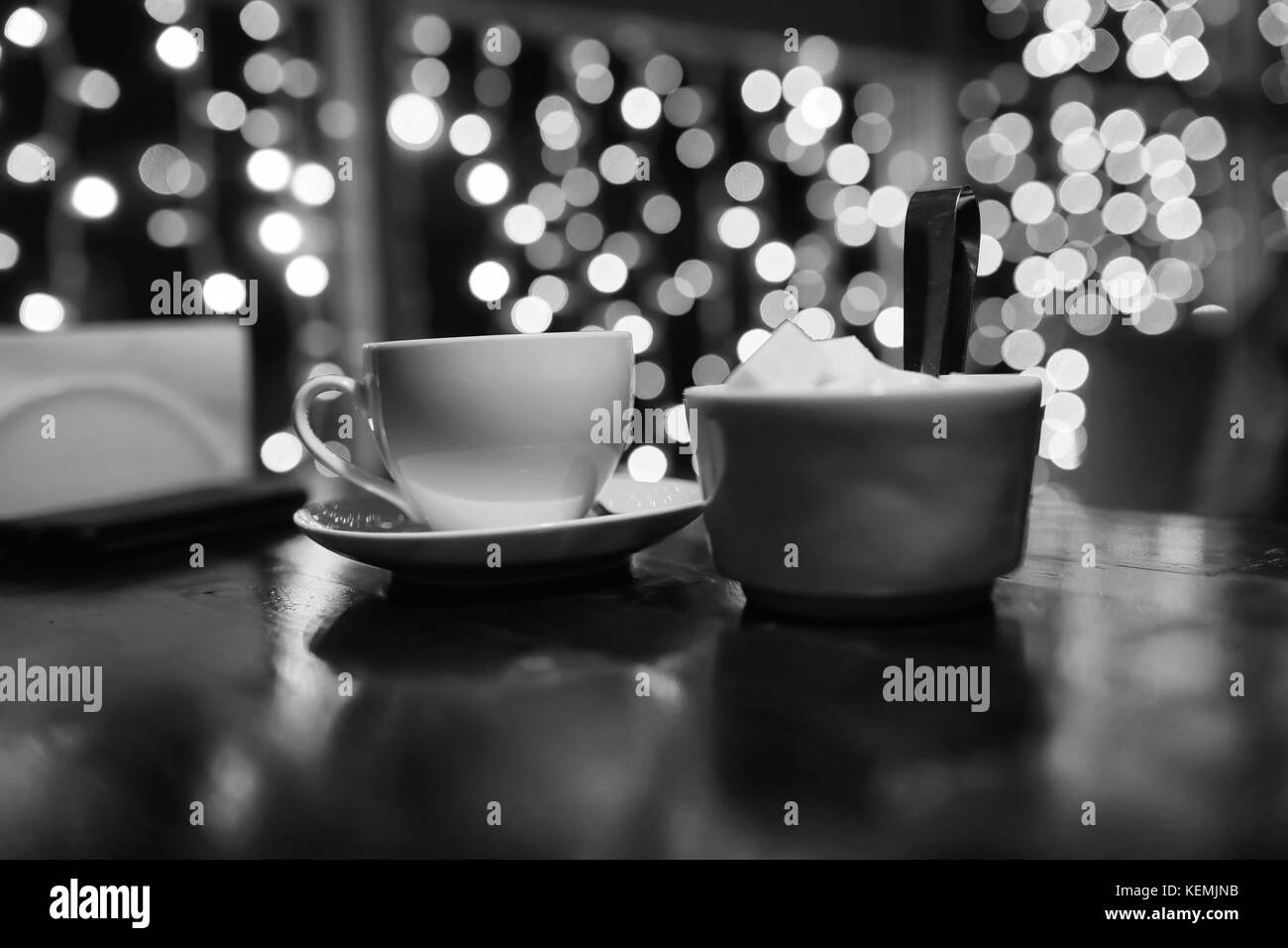 Objects in the cafe on the table Stock Photo - Alamy