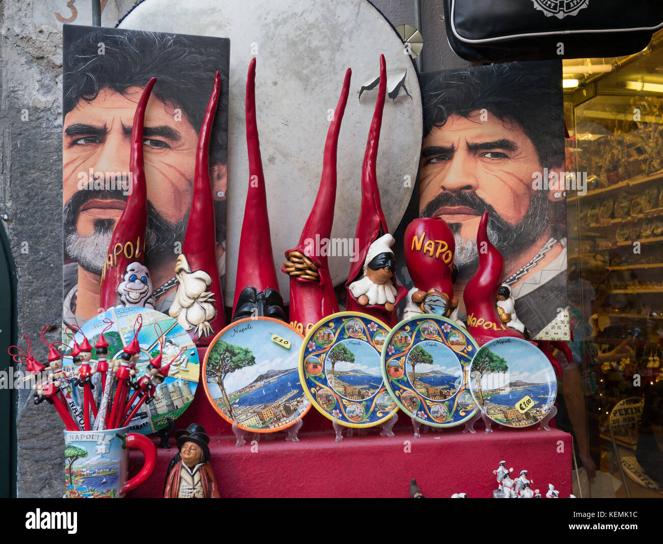 Images of Diego Maradona on the streets of Naples, Italy Stock Photo ...