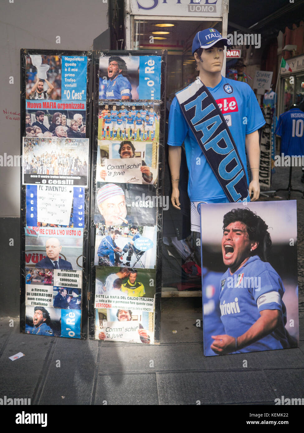 Images of Diego Maradona on the streets of Naples, Italy Stock Photo ...