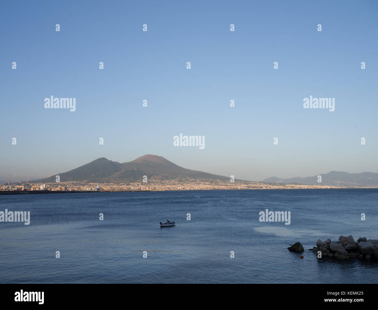 Mount Vesuvius seen from Naples Stock Photo - Alamy