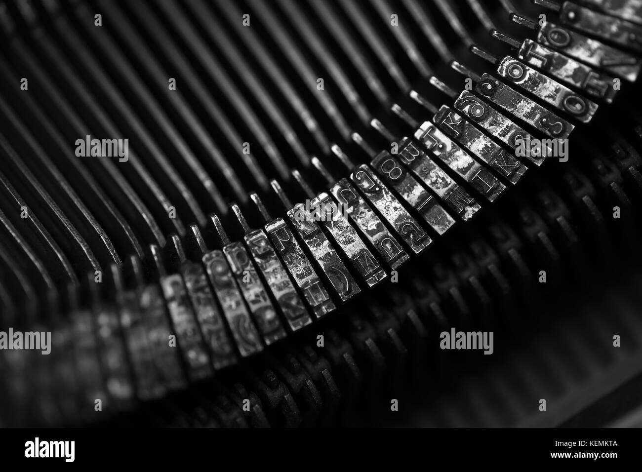 Different small metal elements of an old typewriter Stock Photo - Alamy