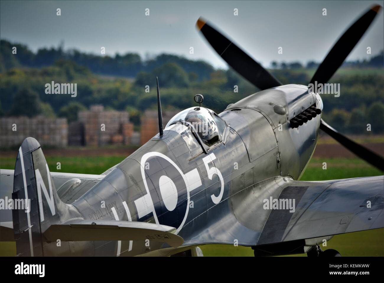 Supermarine Seafire 3 at Duxford air show Stock Photo - Alamy