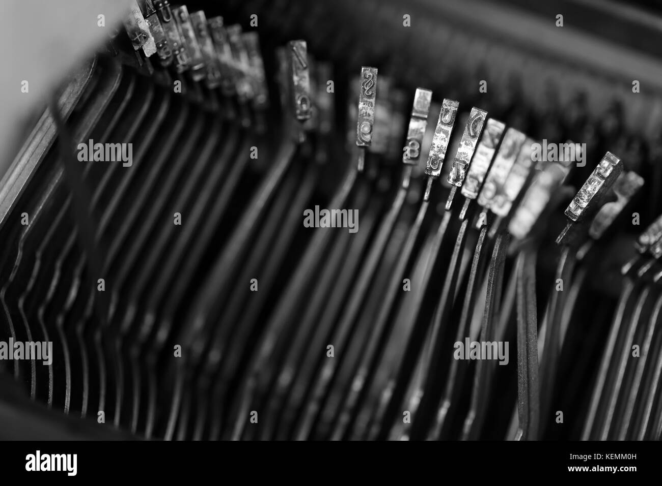 Different small metal elements of an old typewriter Stock Photo - Alamy