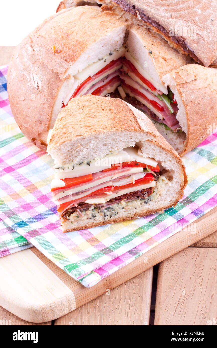 big bread sandwich Stock Photo - Alamy