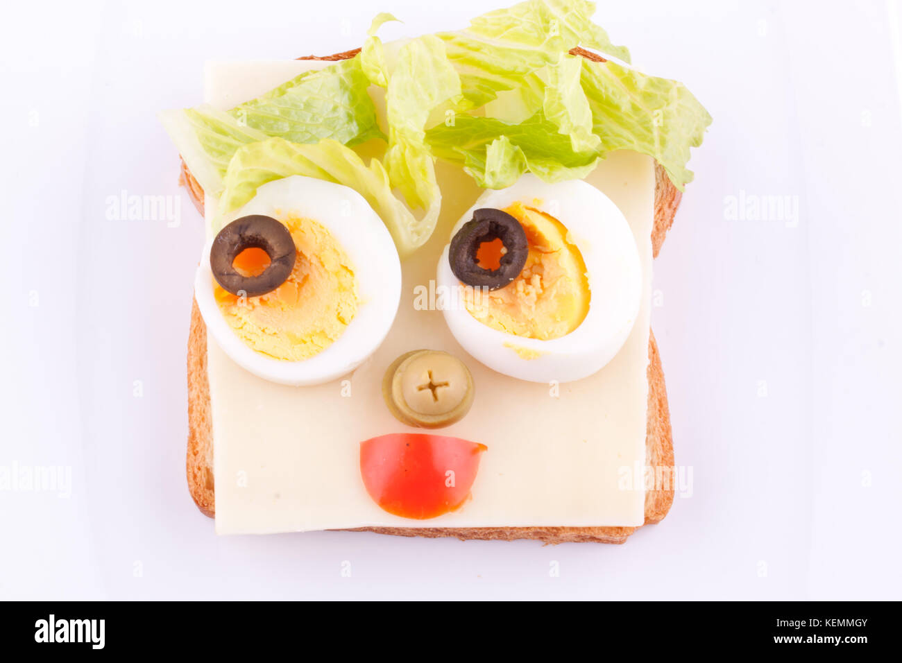 face shape open sandwiches Stock Photo - Alamy