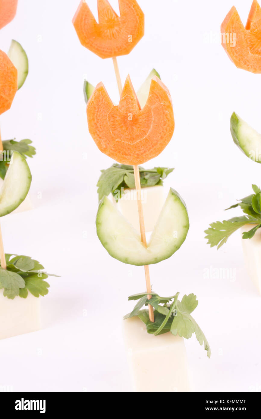 appetizer, carrot,cucumber and cheese with flower shape Stock Photo - Alamy