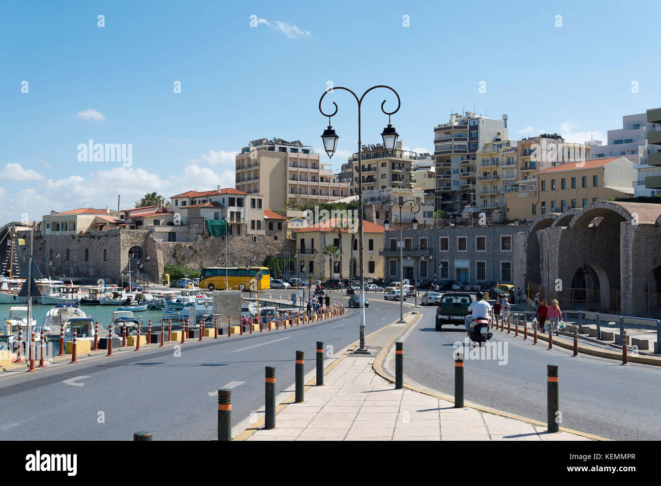 City street roads and port on the island of Crete Stock Photo - Alamy