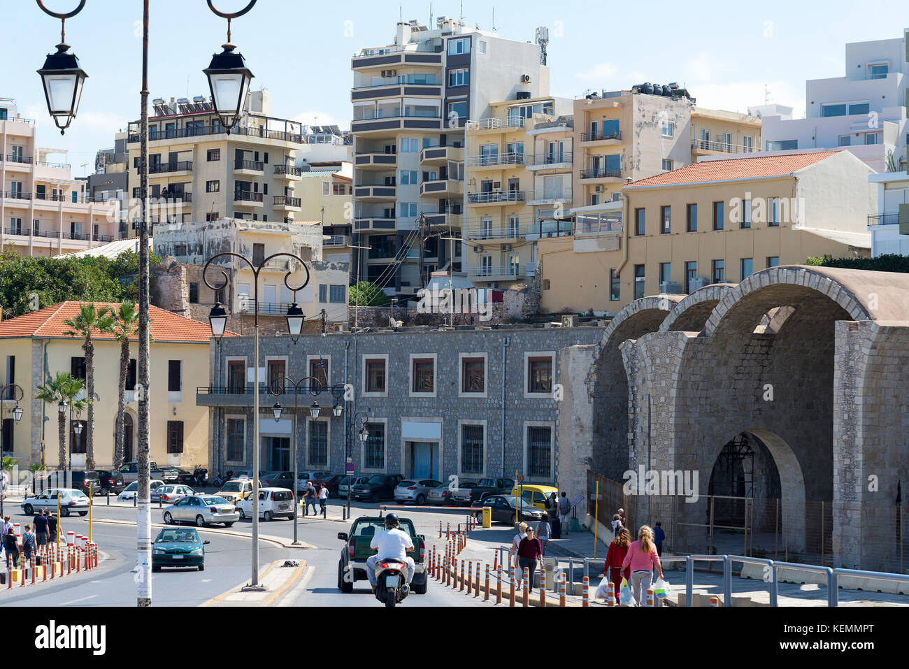 City street roads and port on the island of Crete Stock Photo - Alamy