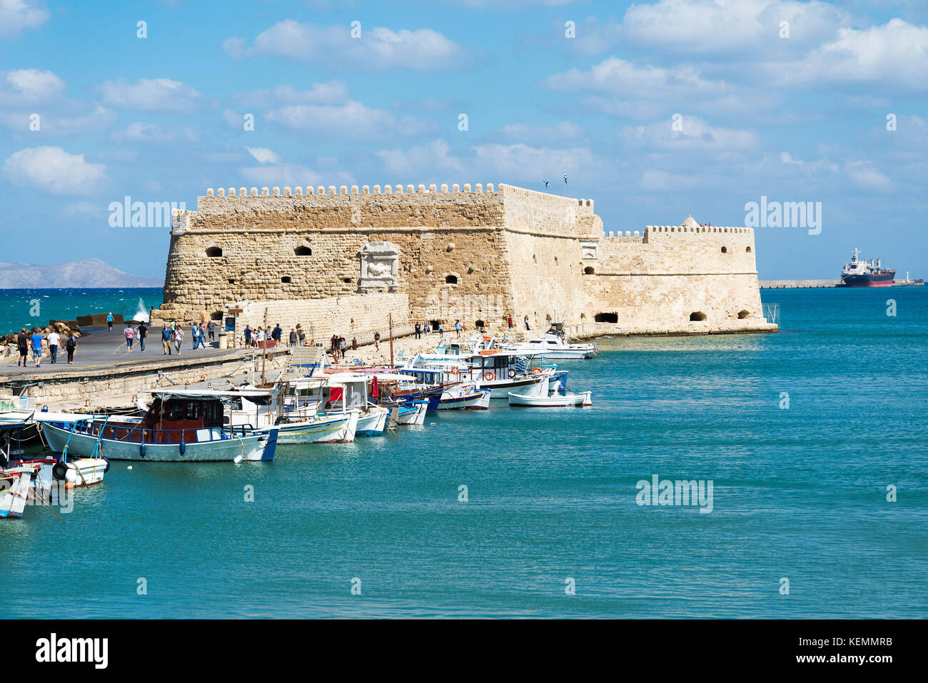 A guard fortress on the sea in Greece Stock Photo - Alamy
