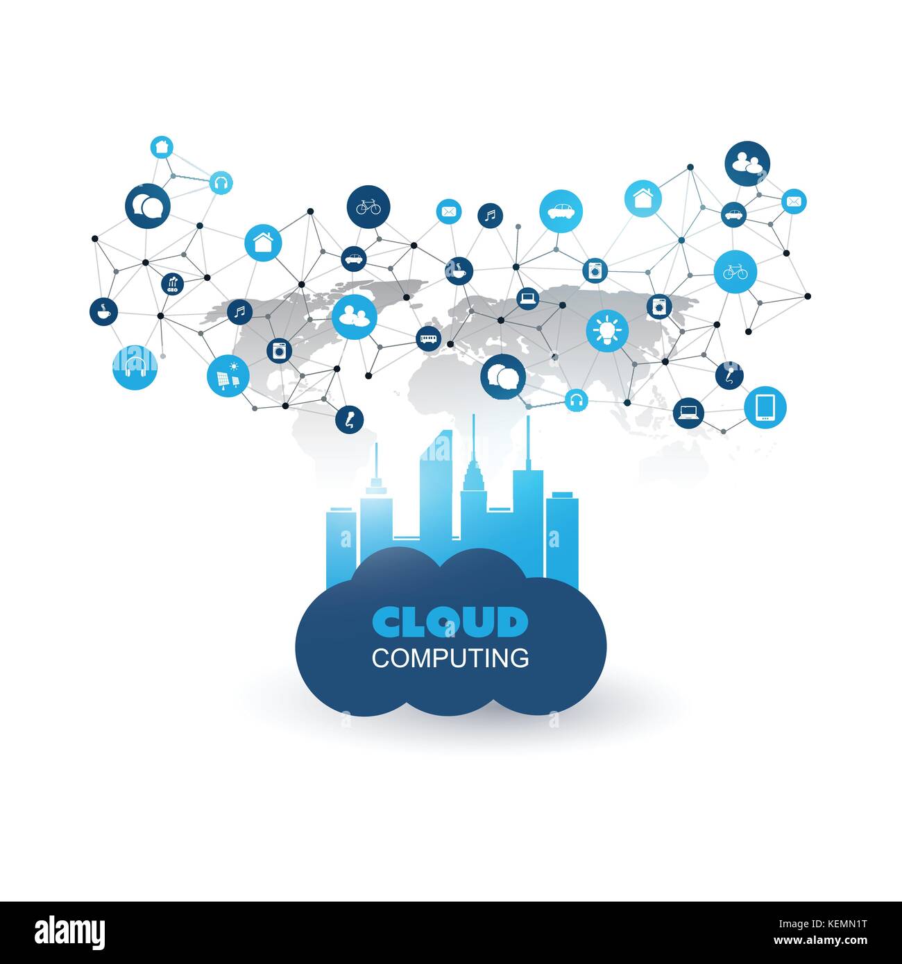 Cloud Computing And Smart City Design Concept Digital Network