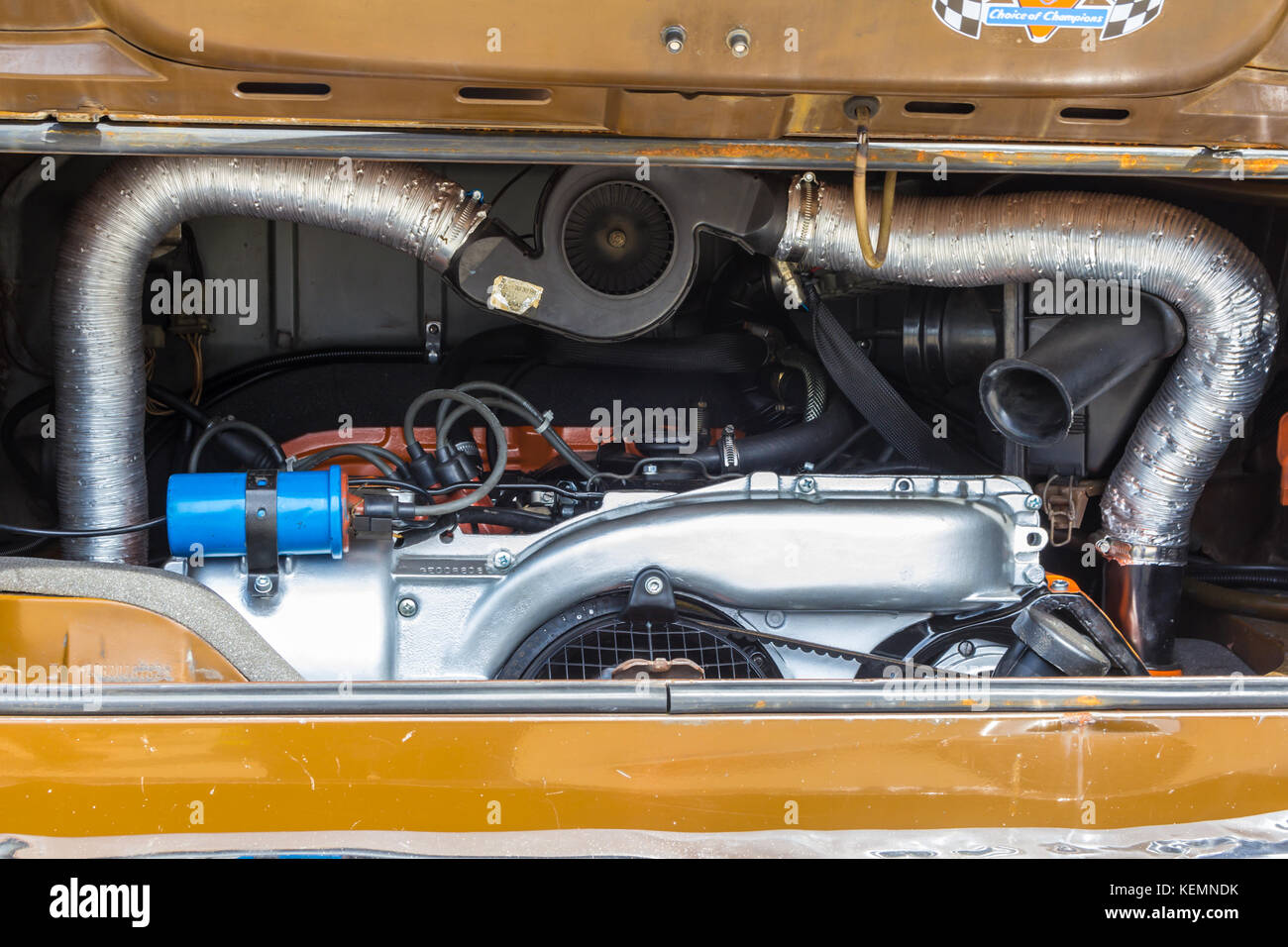The Hague, the Netherlands - 21 May, 2017: VW classic kombi engine bay ...