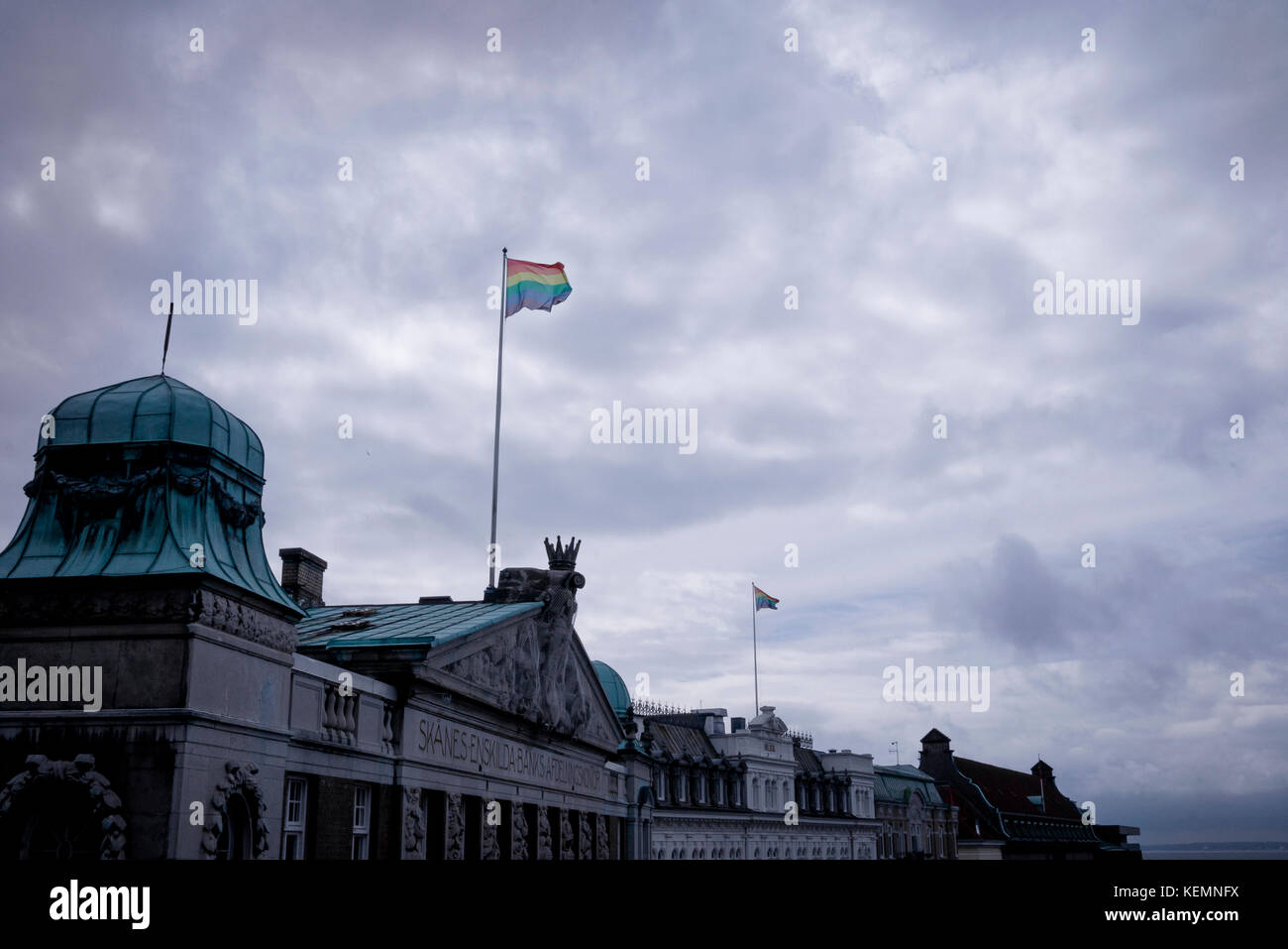 Flags on roof Stock Photo - Alamy