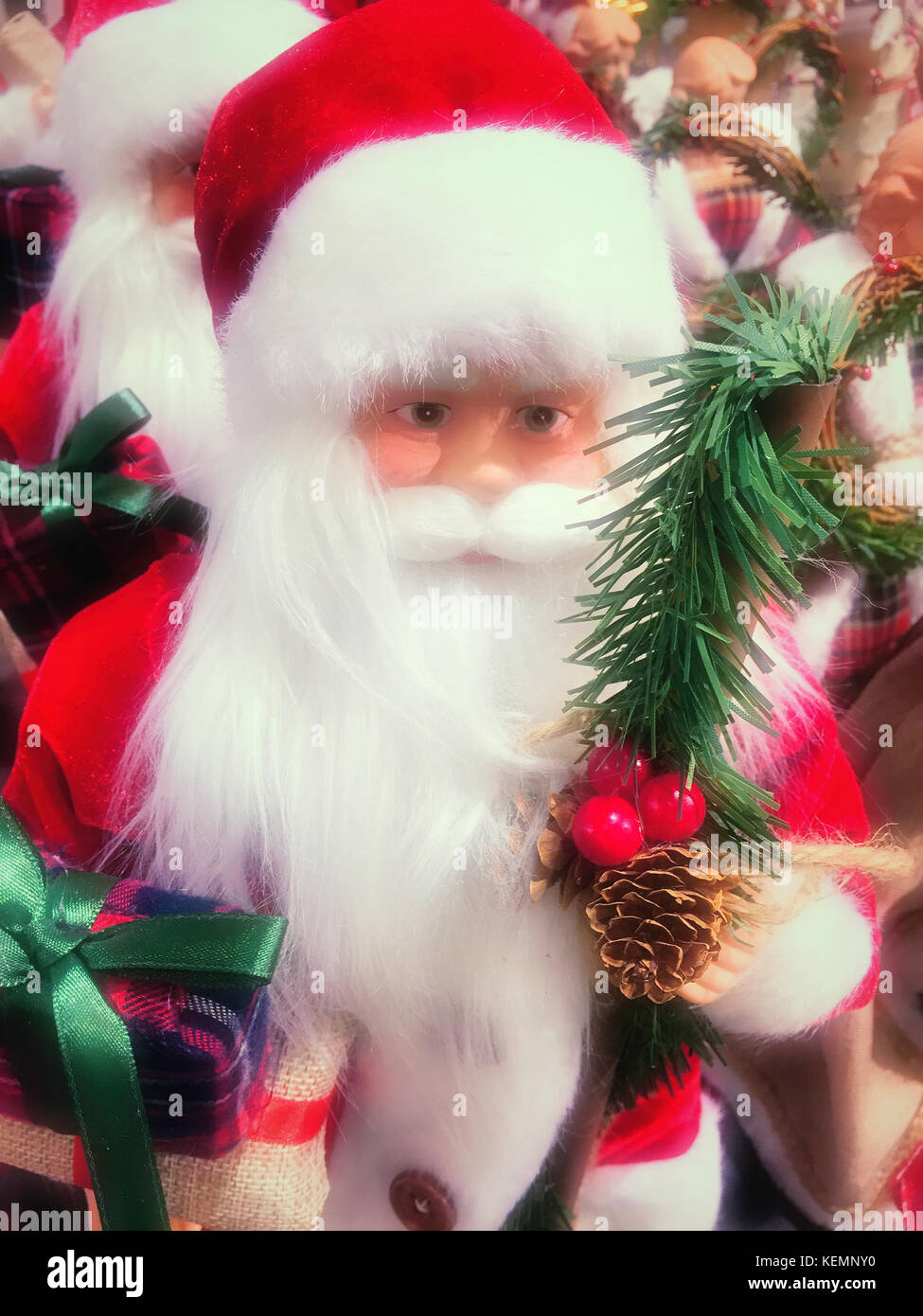 Decorative Santa Claus for Sale at Christmas, NYC, USA Stock Photo - Alamy