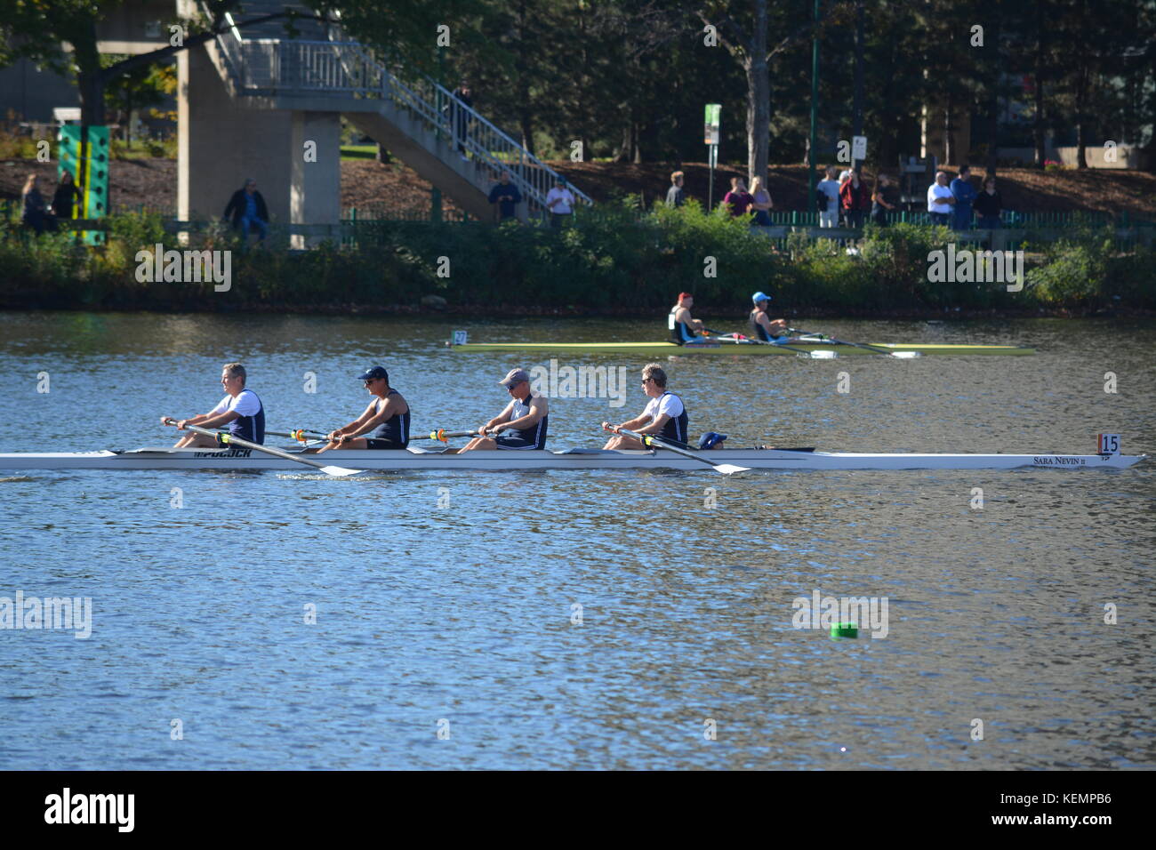 Teams of rowers competing in the Head of the Charles Regatta on the ...