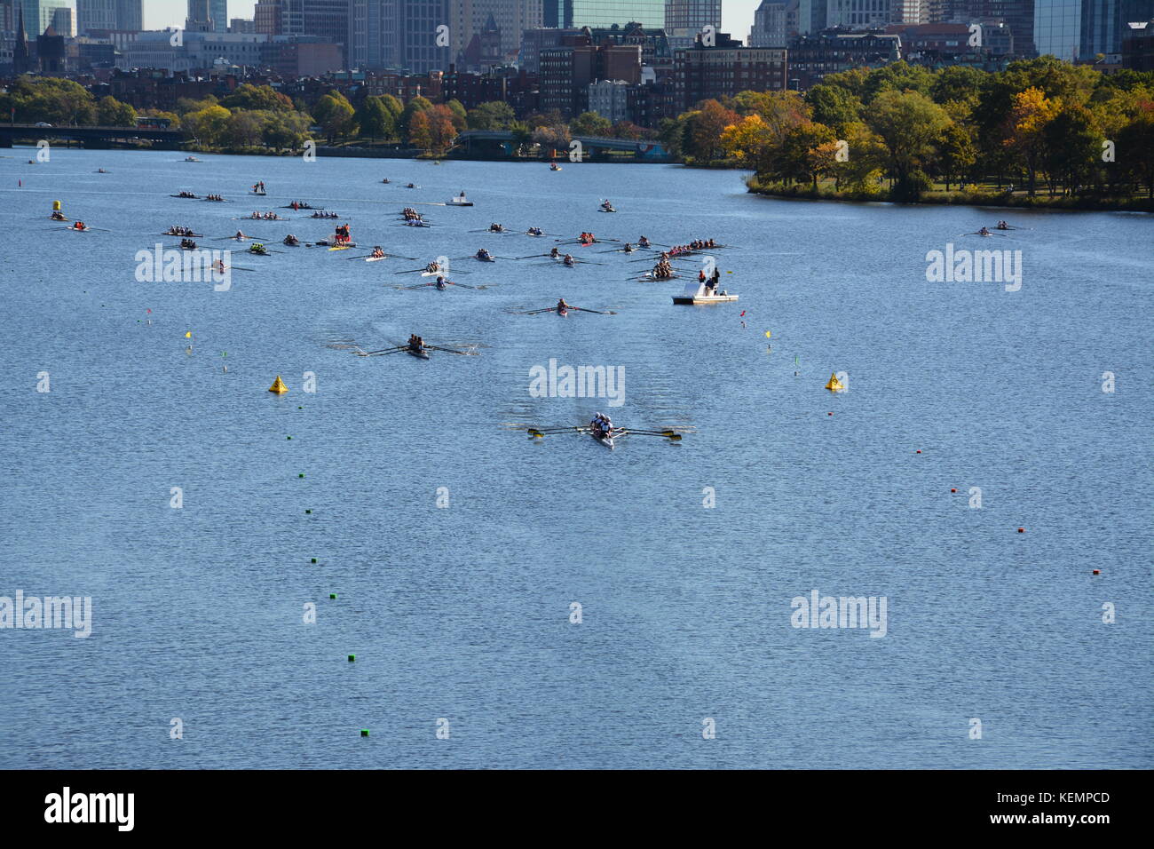 Rowers/Crew teams competing in the Head of the Charles Regatta during ...
