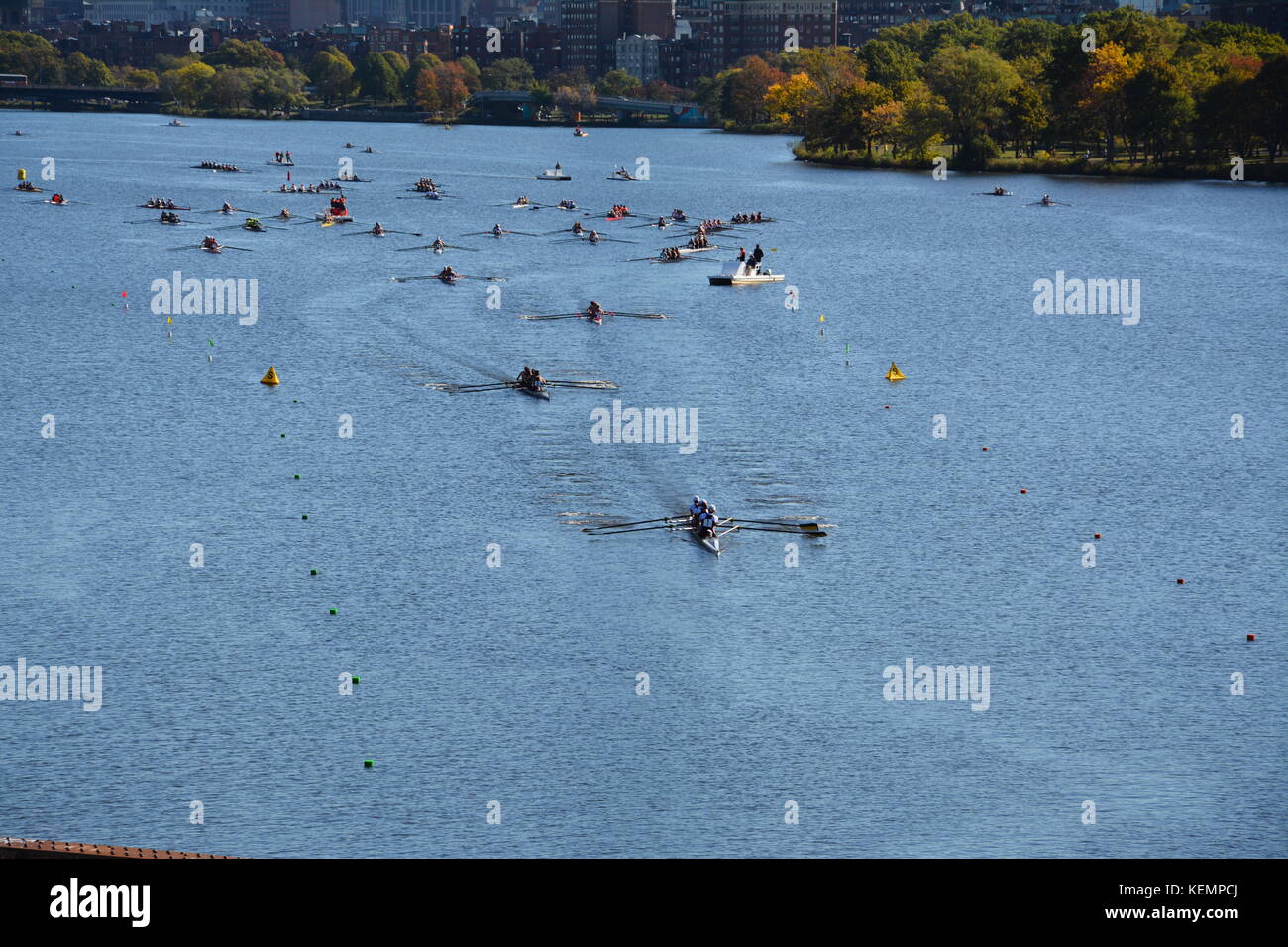Rowers/Crew teams competing in the Head of the Charles Regatta during ...