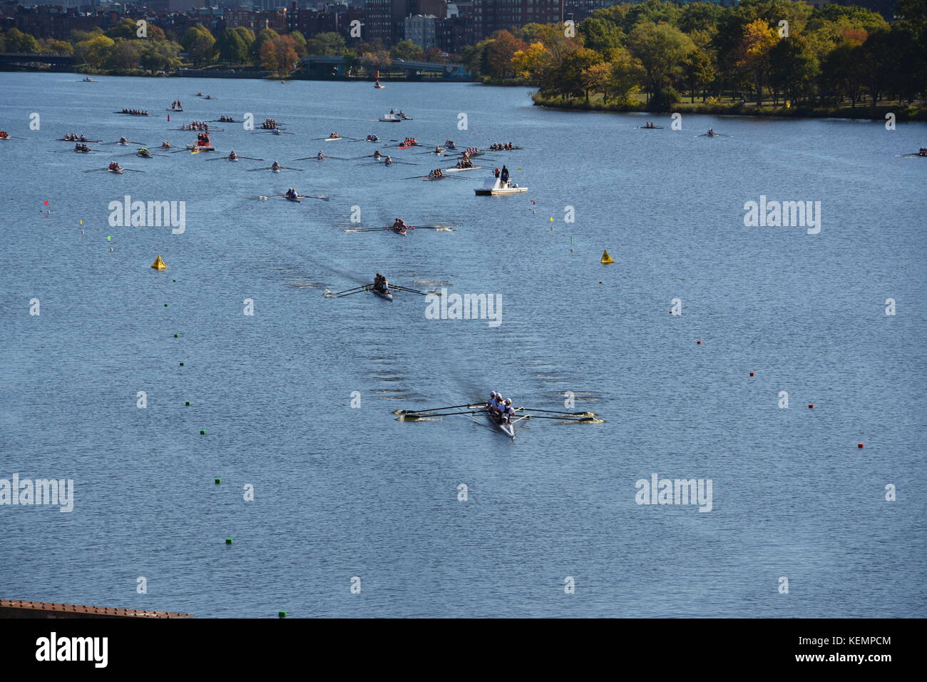 Rowers/Crew teams competing in the Head of the Charles Regatta during ...
