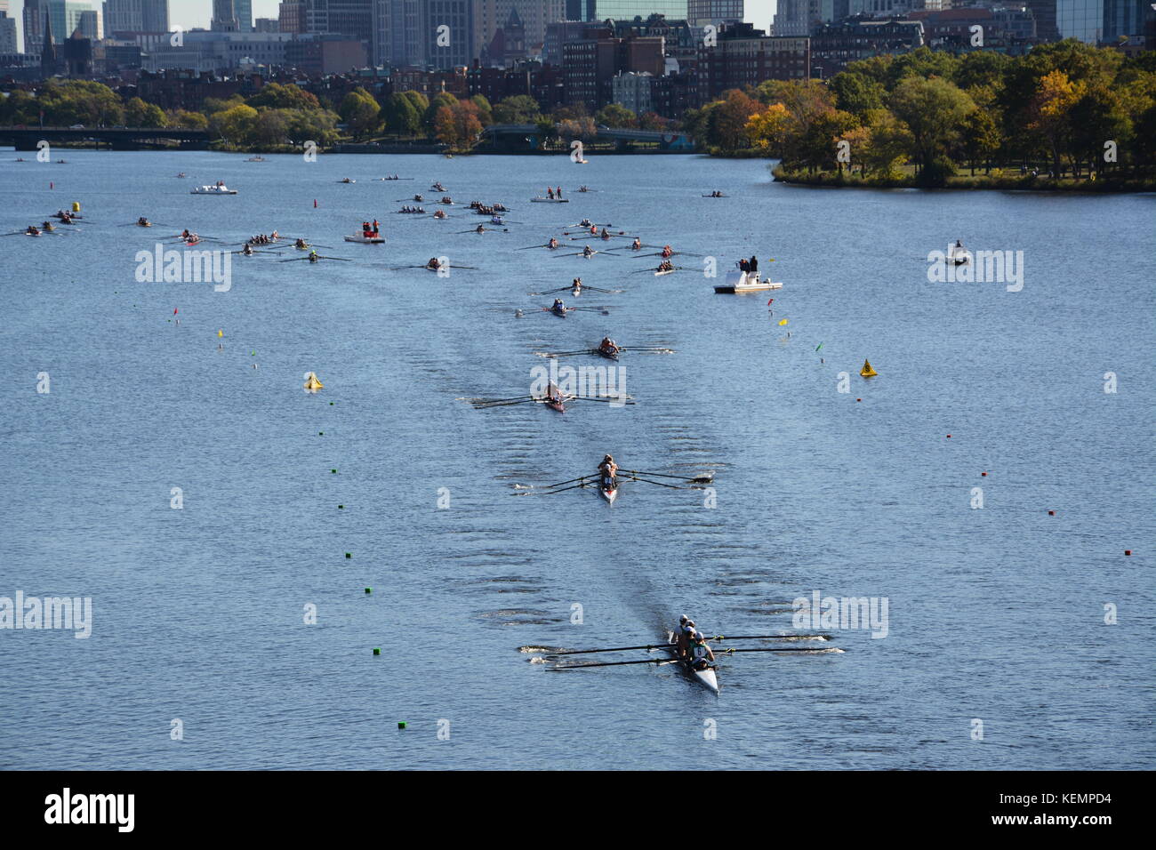 Rowers/Crew teams competing in the Head of the Charles Regatta during ...