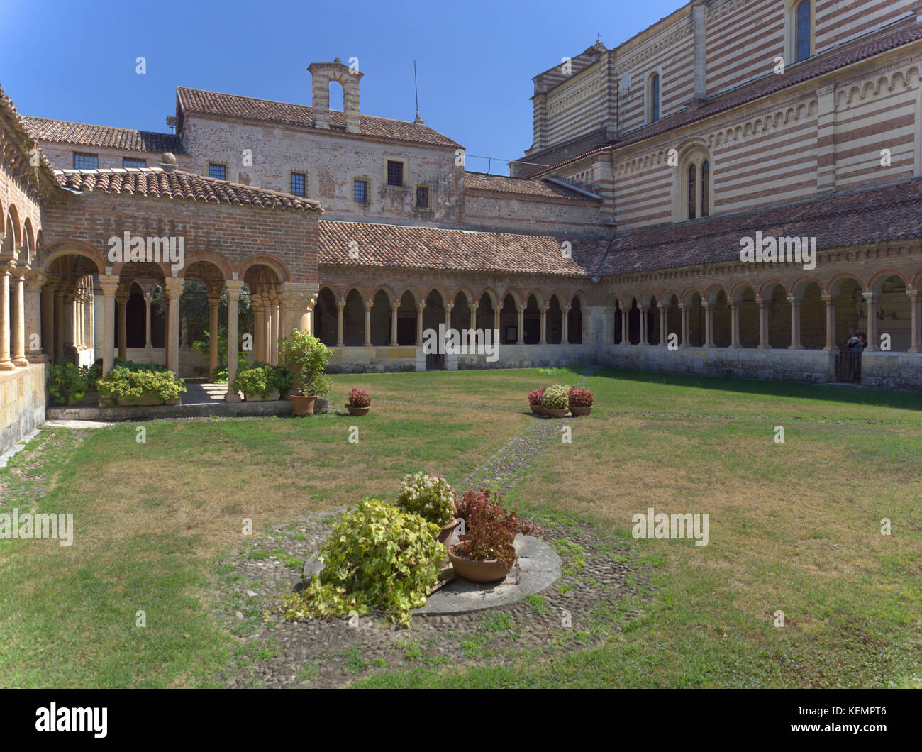 Verona Veneto Italy. Basilica of Saint Zeno the cloister. Built 13th ...