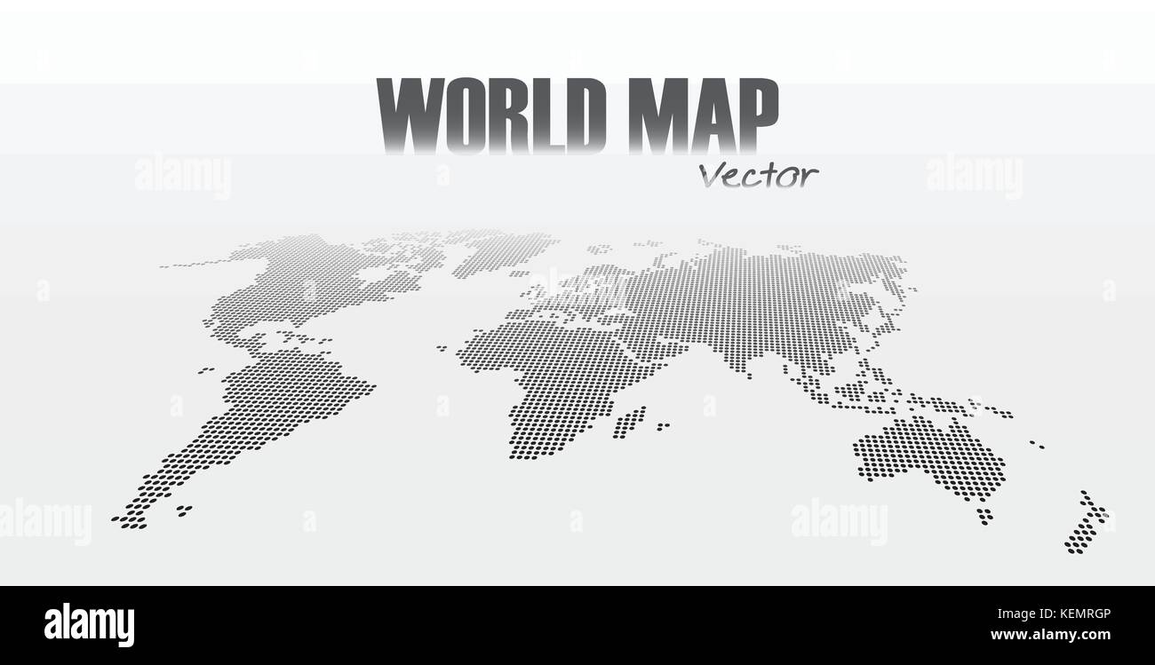 Perspective and dotted style world map on gray background Stock Vector ...