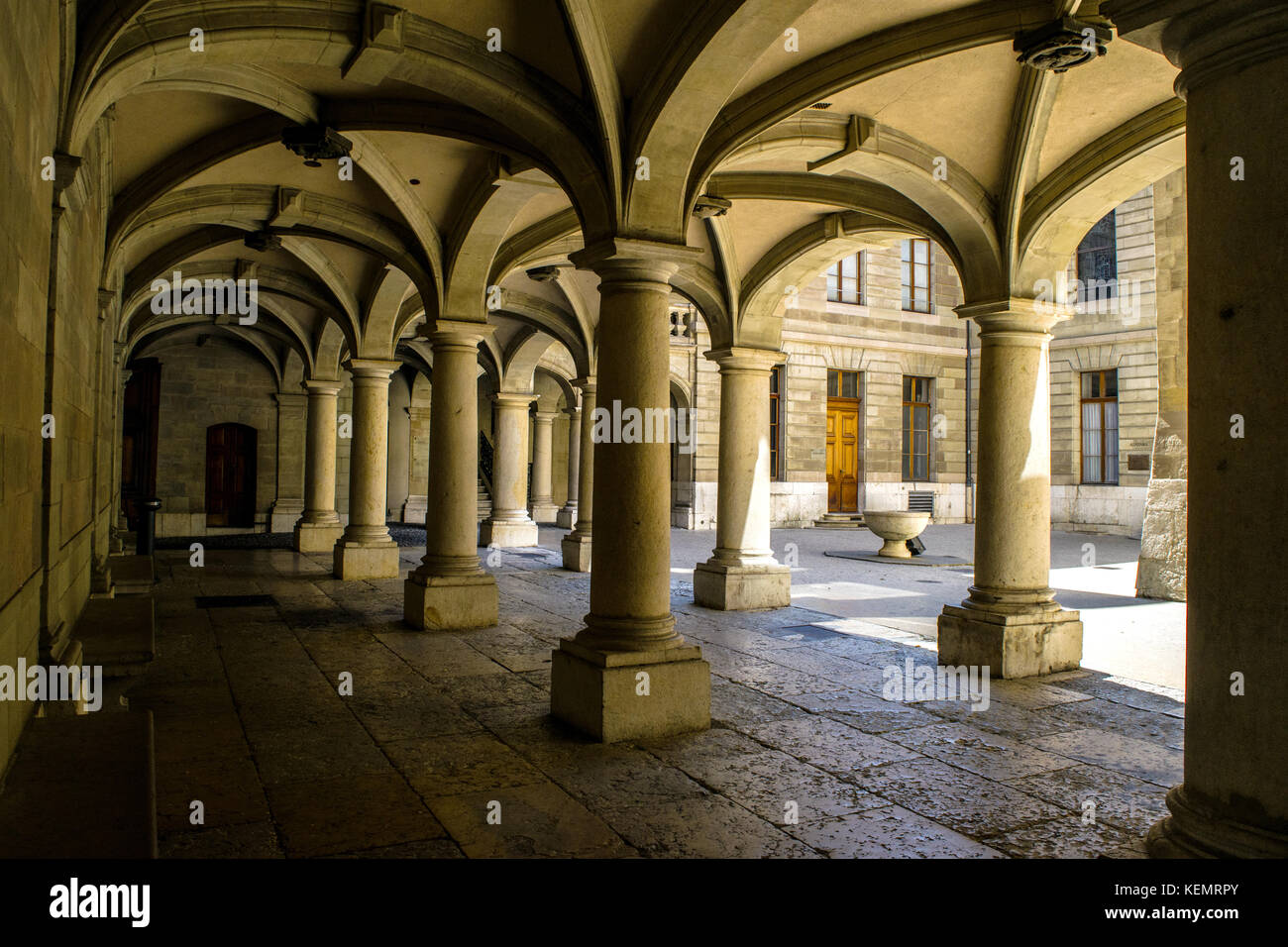 Courtyard of Town Hall in Geneve old district Stock Photo - Alamy