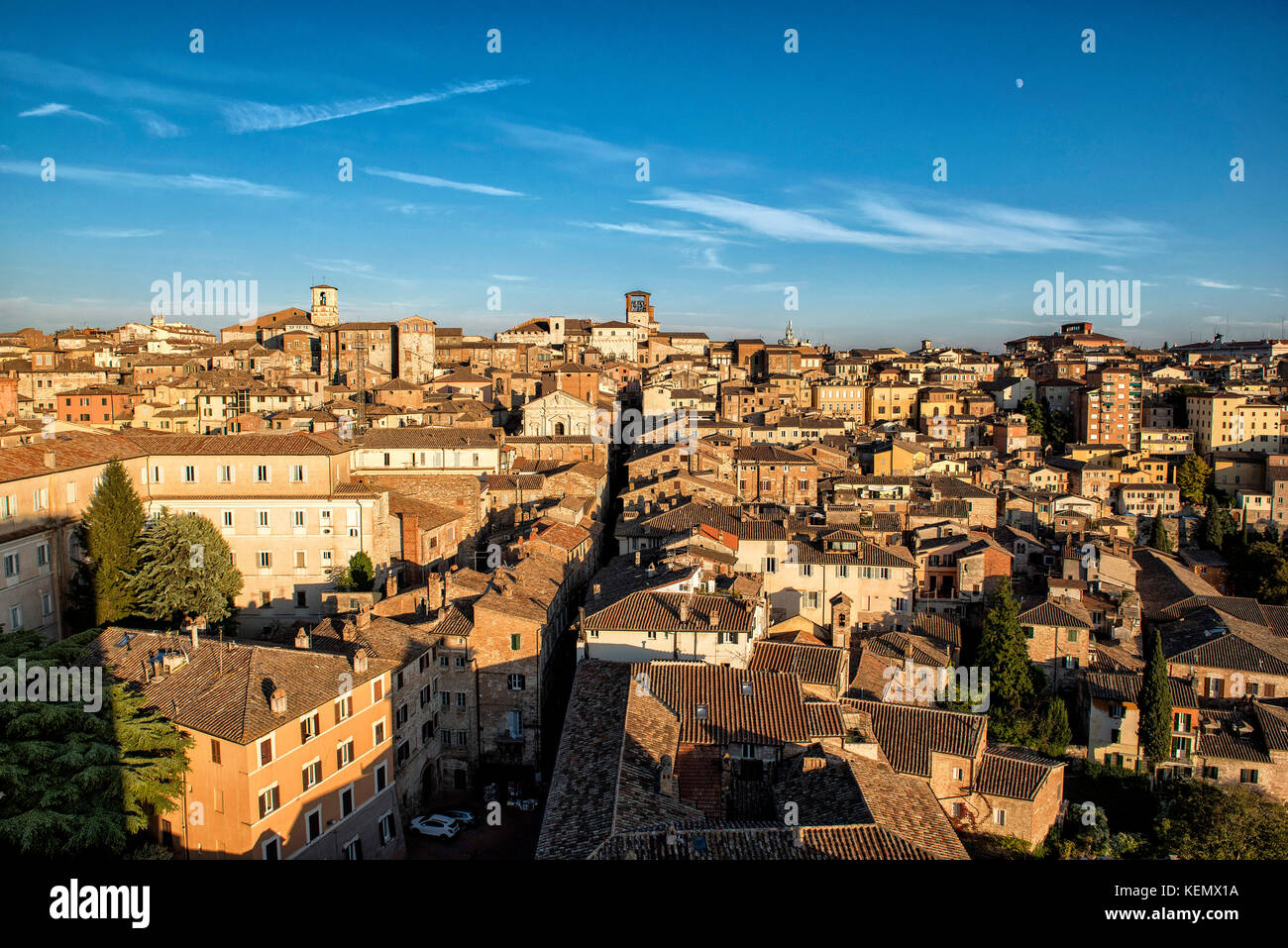Perugia, Umbria, Italy. Beautiful panorama and skyline of historical ...
