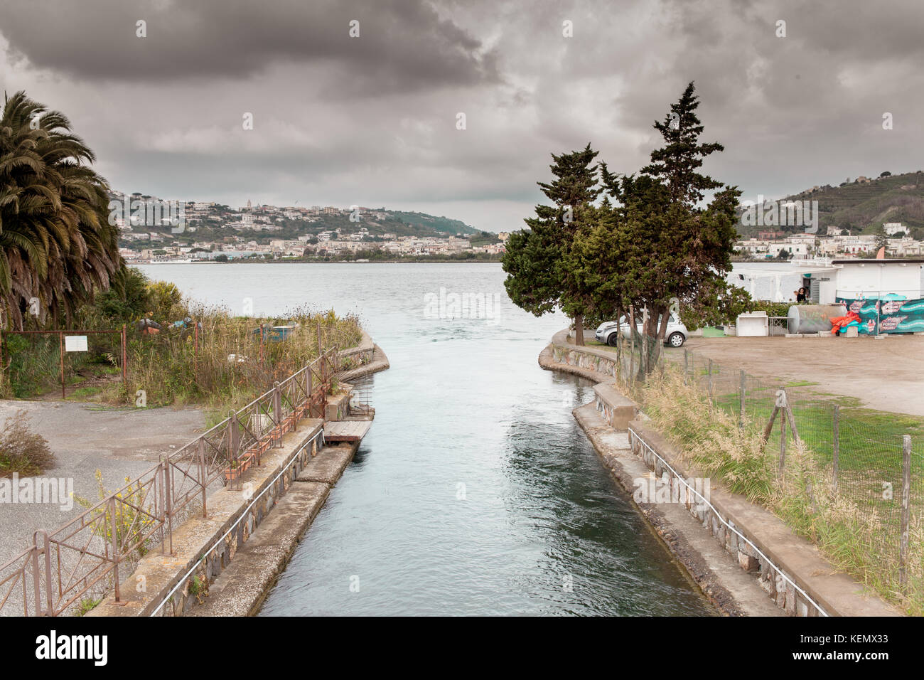 Panoramic of lake front in a autumn day Stock Photo - Alamy