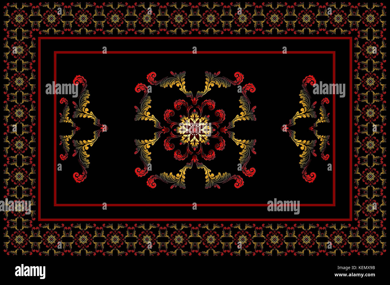 Frame from red patterns hi-res stock photography and images - Alamy