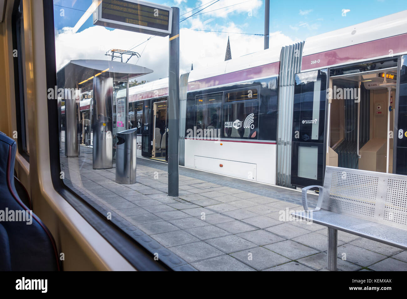 Edinburgh tram window hi-res stock photography and images - Alamy
