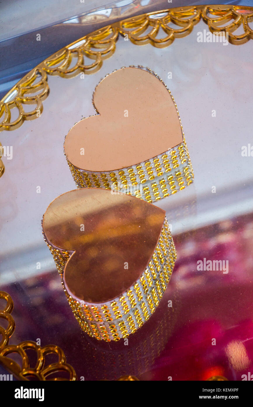 Colorful decorative objects in the shape of a heart Stock Photo - Alamy