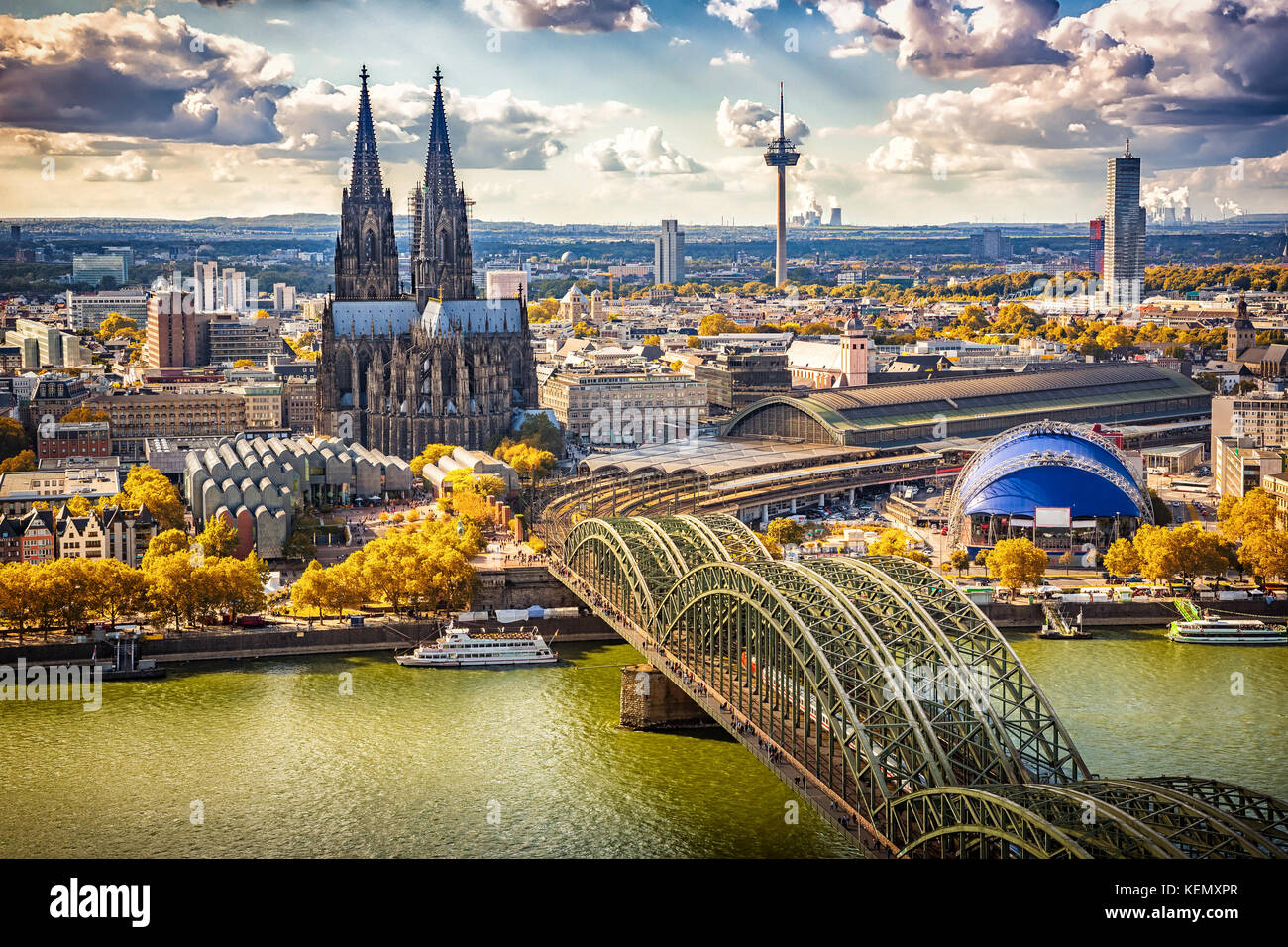 Aerial view of Cologne Stock Photo - Alamy