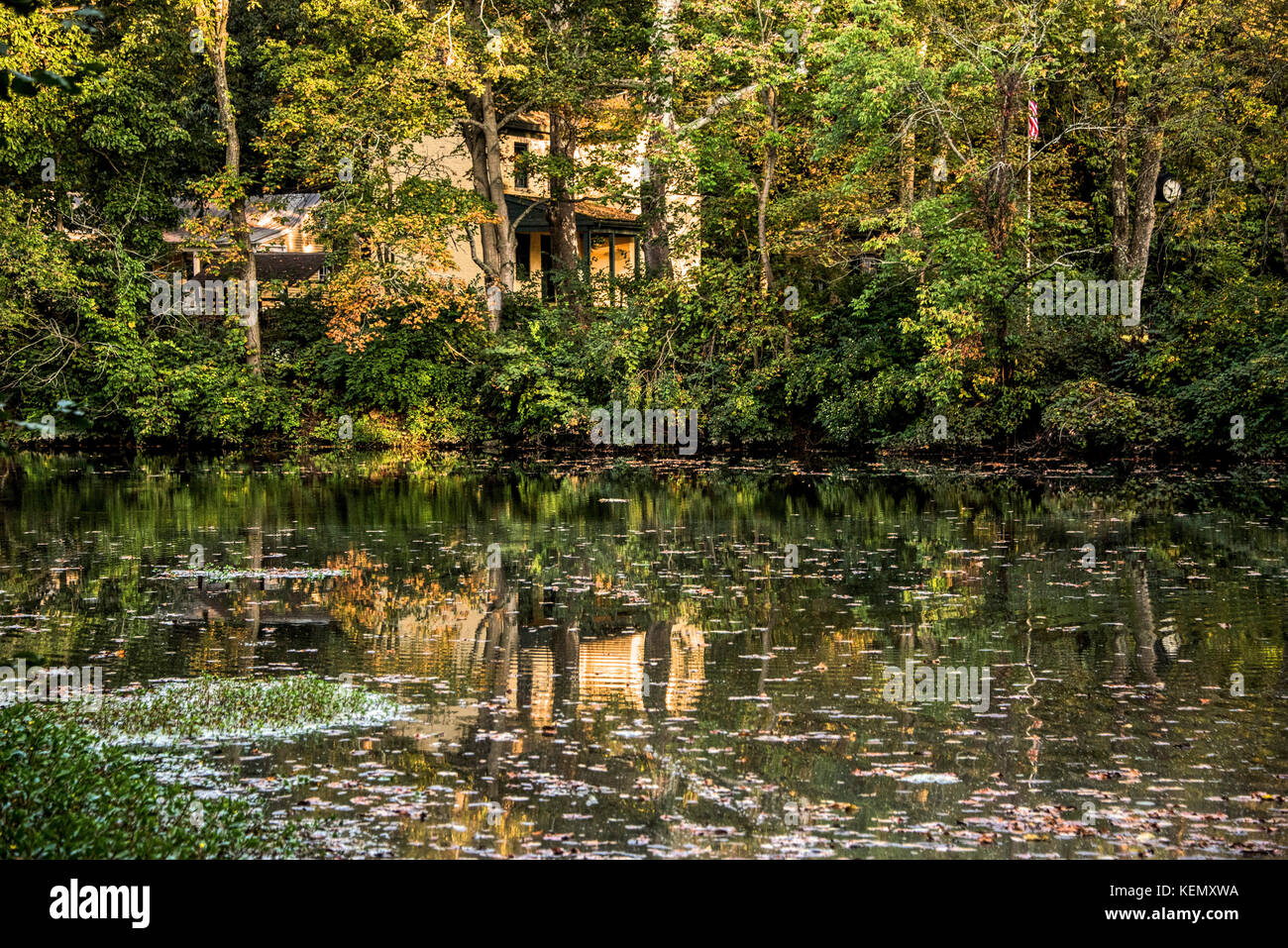 Lake House in Fall Stock Photo - Alamy