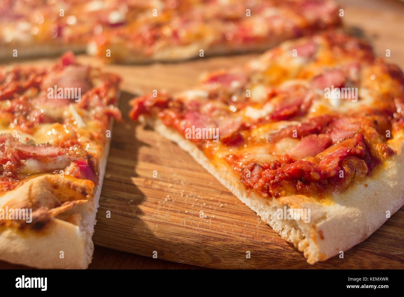 Hot Homemade Ham and Cheese Pizza Stock Photo - Alamy