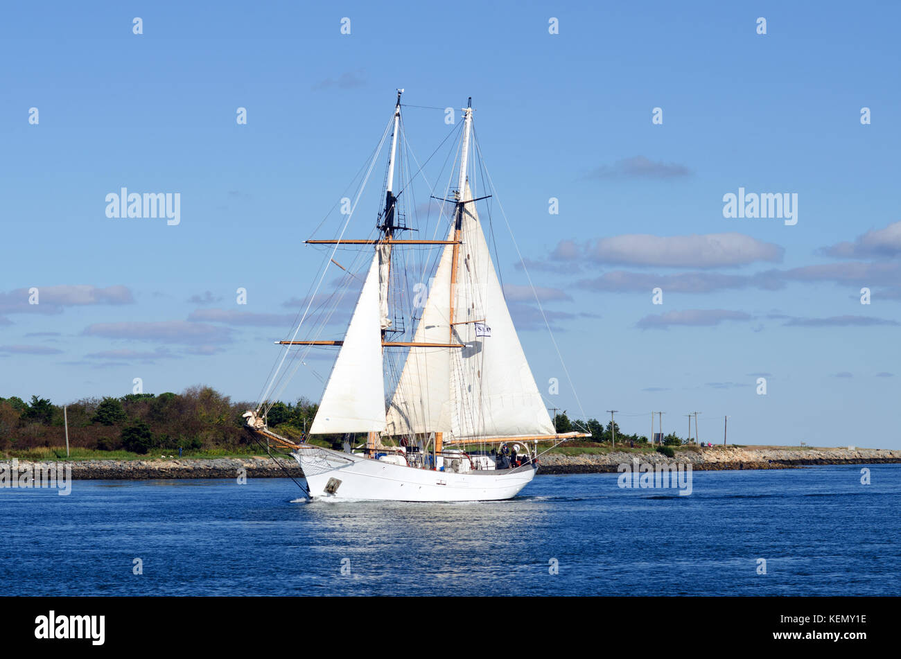 134 foot Tall Ship Corwith Cramer on Cape Cod. The ship is a research ...