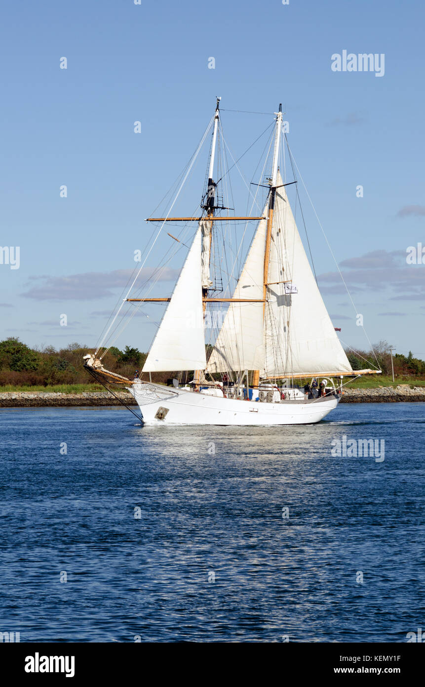134 foot Tall Ship Corwith Cramer on Cape Cod. The ship is a research ...