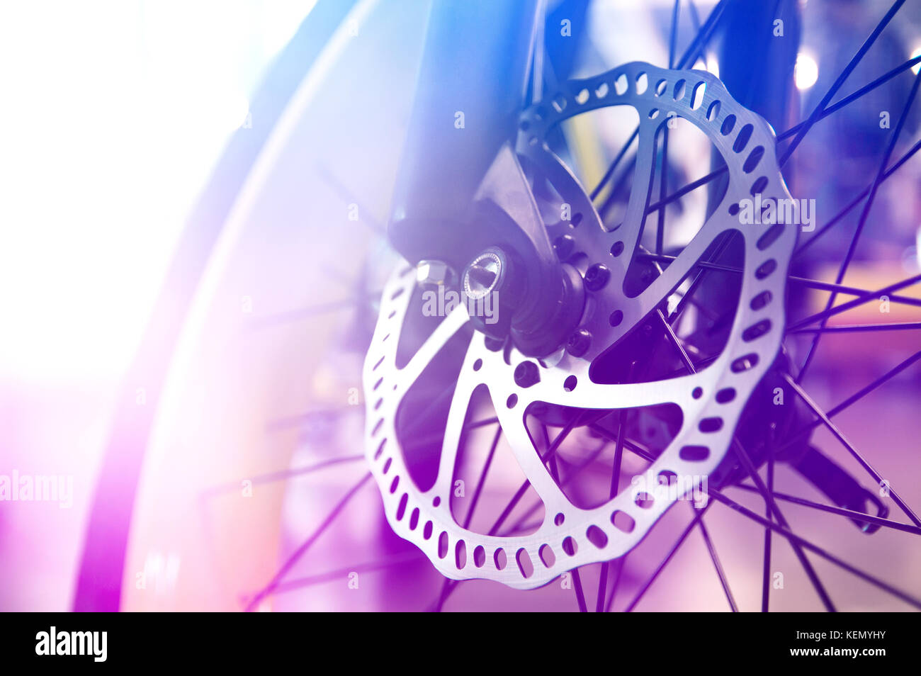 Close-up on the brake disc in a modern bicycle Stock Photo - Alamy