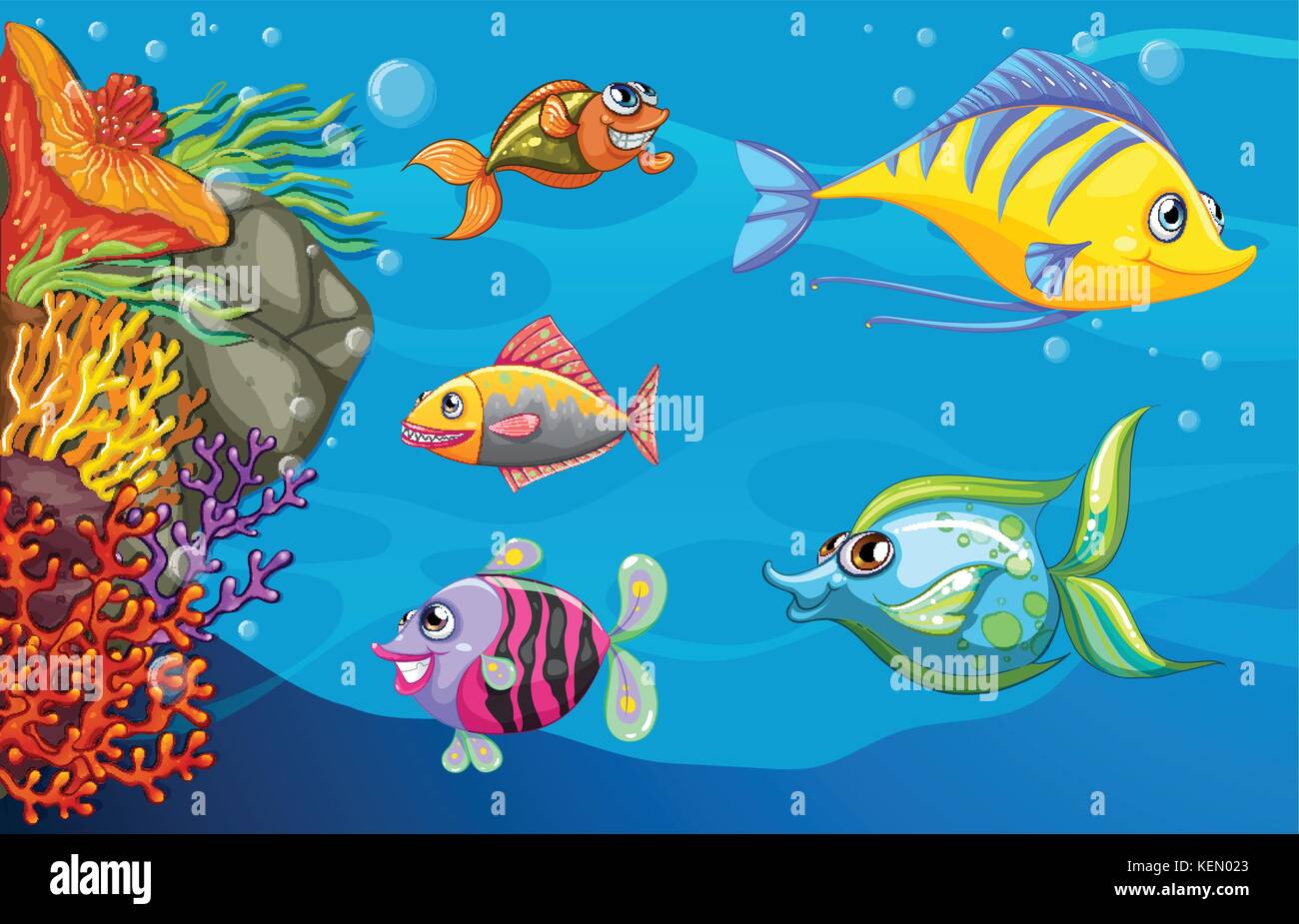 Stone under water Stock Vector Images - Alamy