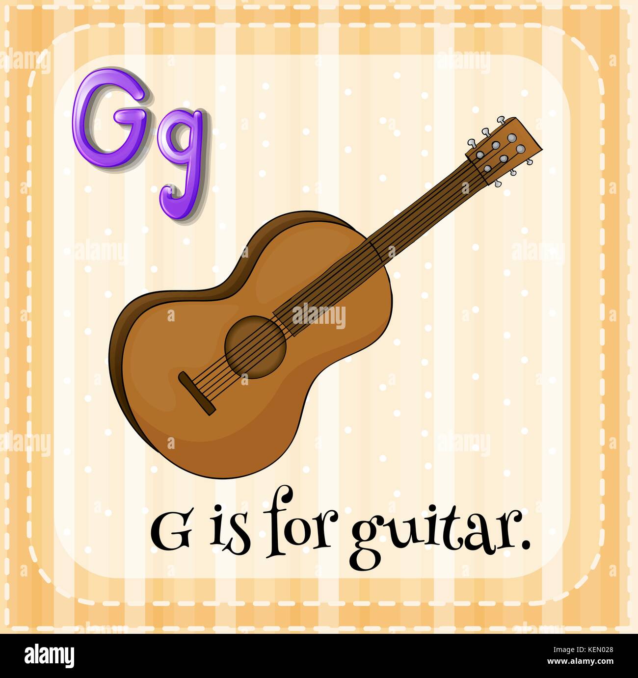 Illustration of a letter G is for guitar Stock Vector Image & Art - Alamy