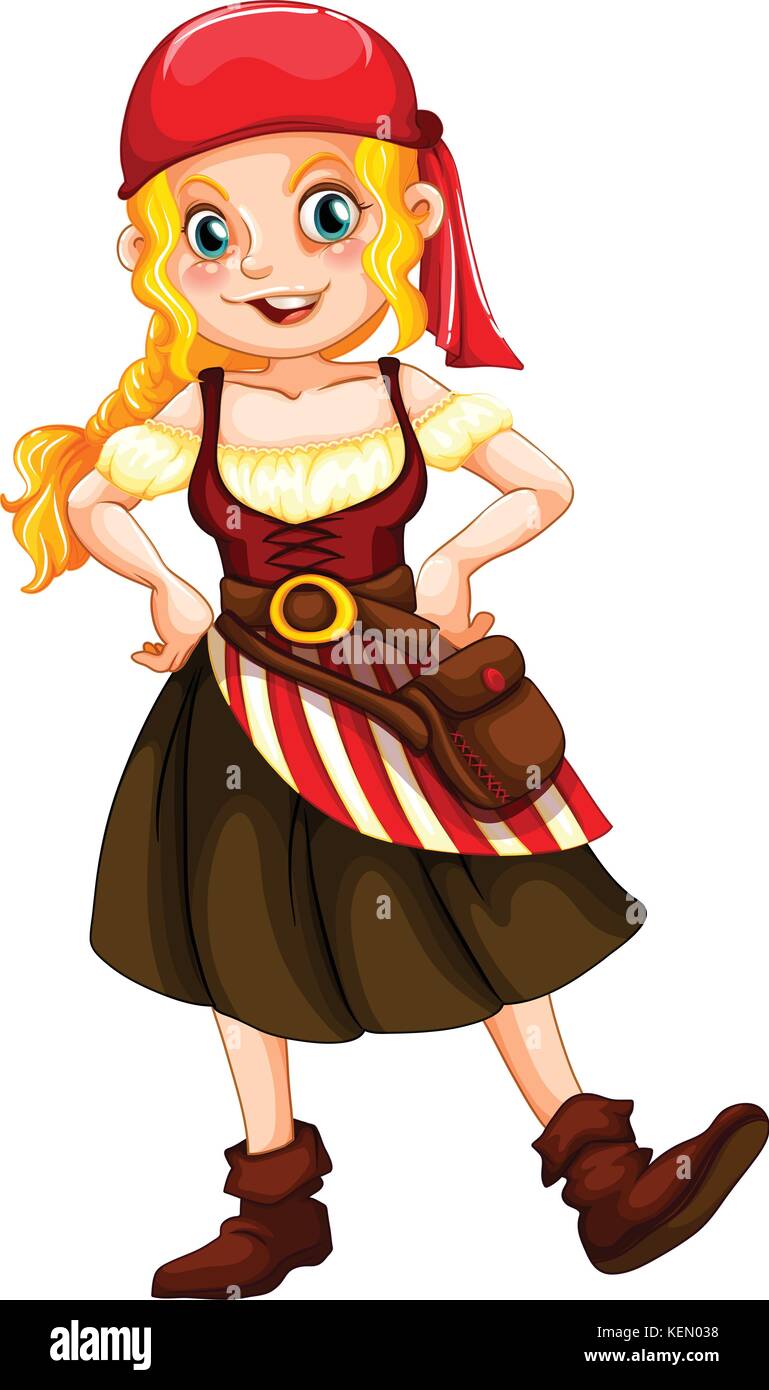 Sexy Pirate Girl Cartoon