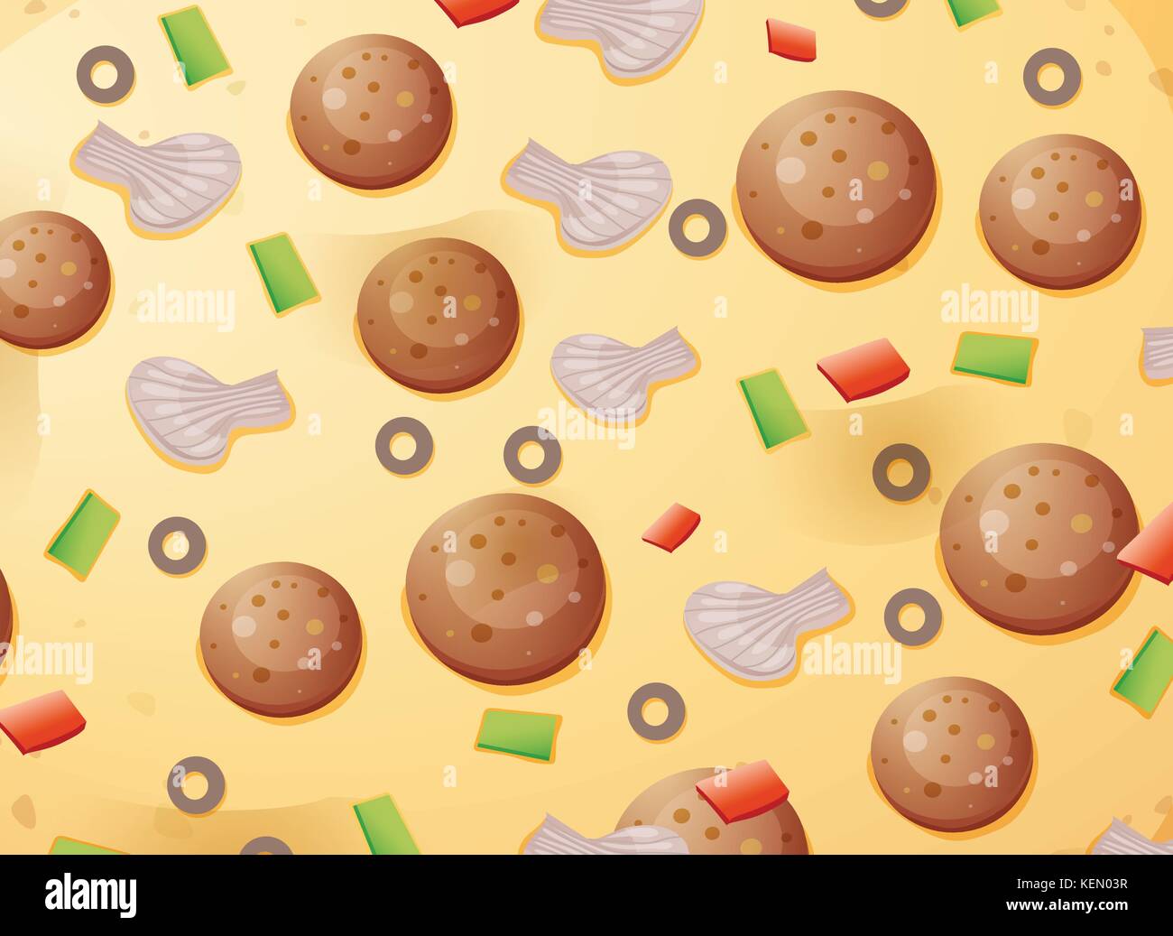 Illustration of the pizza toppings Stock Vector Image & Art - Alamy