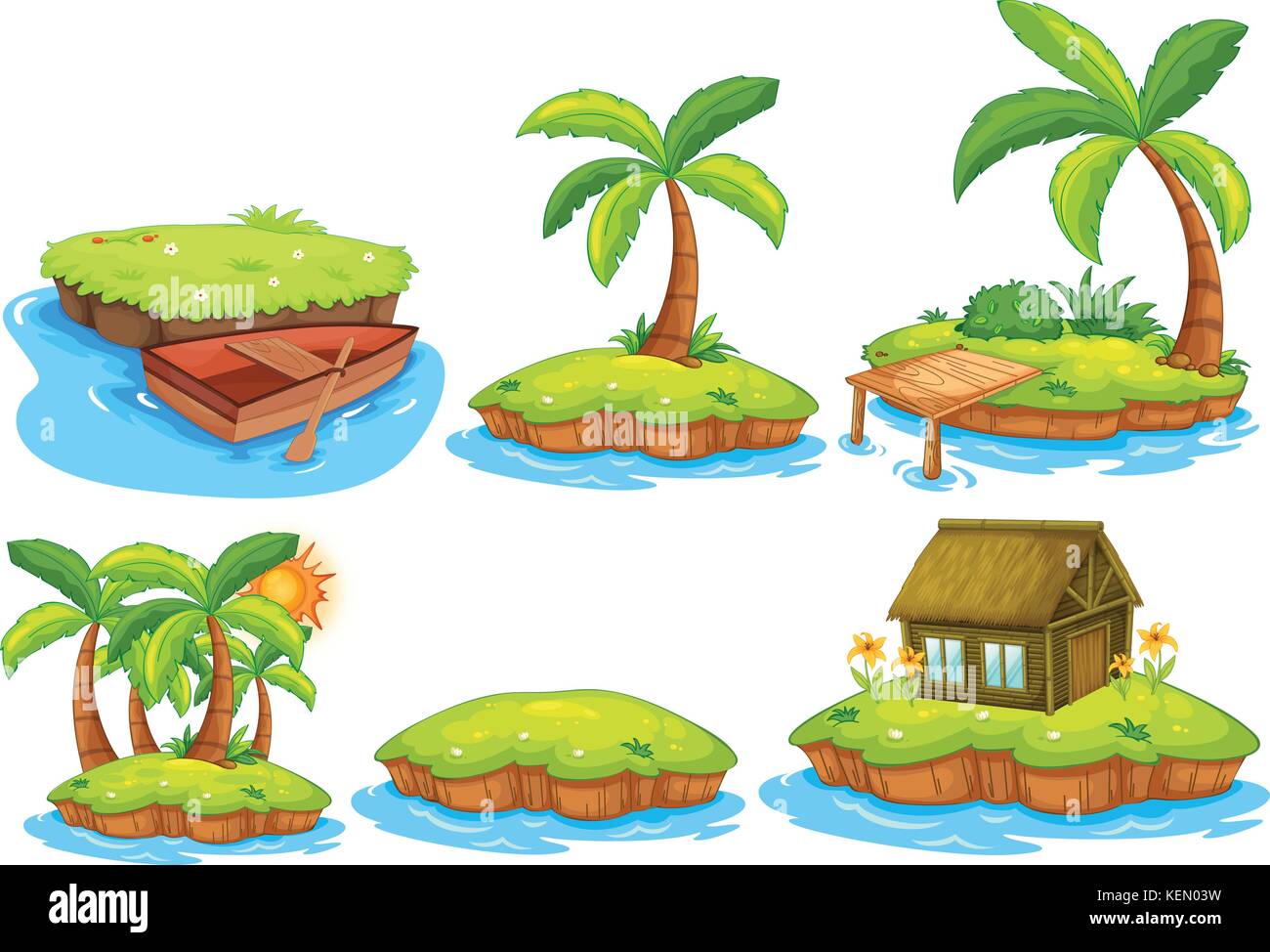 Illustration of different islands Stock Vector Image & Art - Alamy