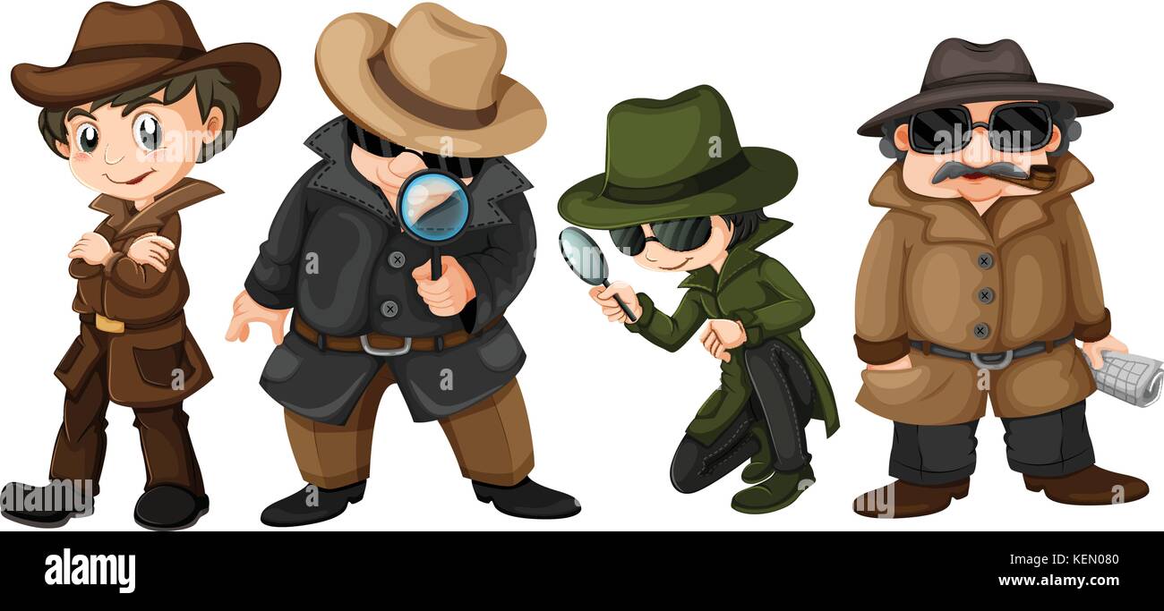 Illustration of detectives set Stock Vector Image & Art - Alamy