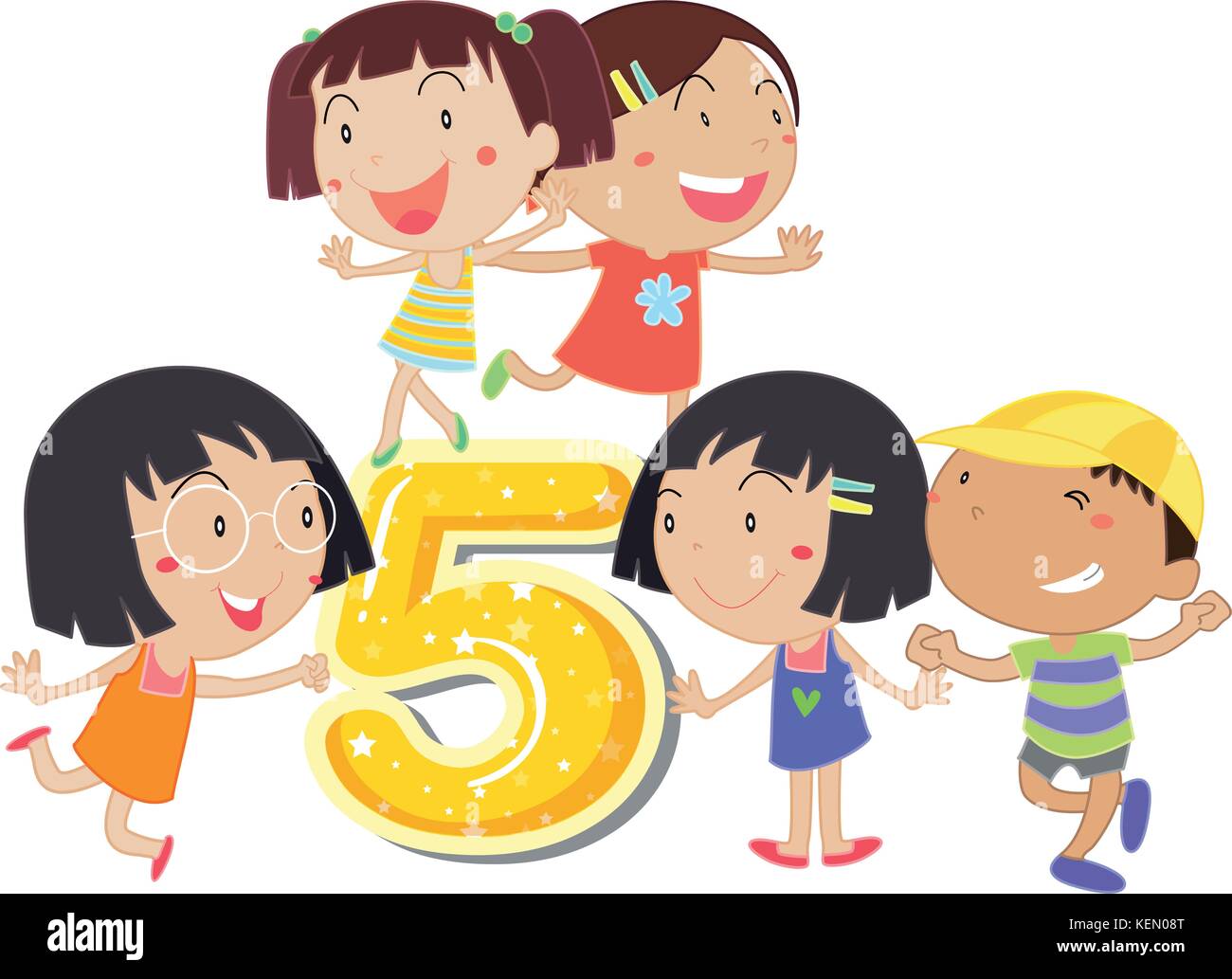 illustration of a flashcard number five Stock Vector Image & Art - Alamy